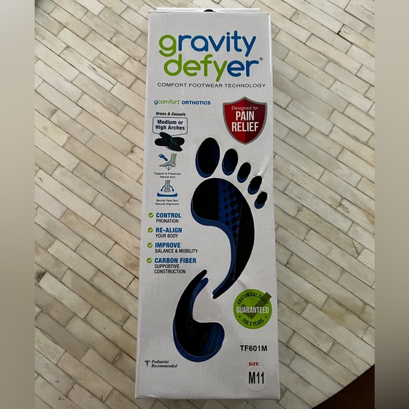 gravity defyer | Other | Mens 1 Orthotic Insoles Arch Support Inserts ...